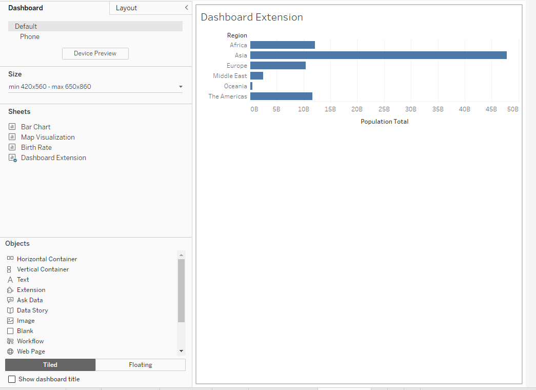 Under Objects in the left pane, drag the Extension object to the lower ...
